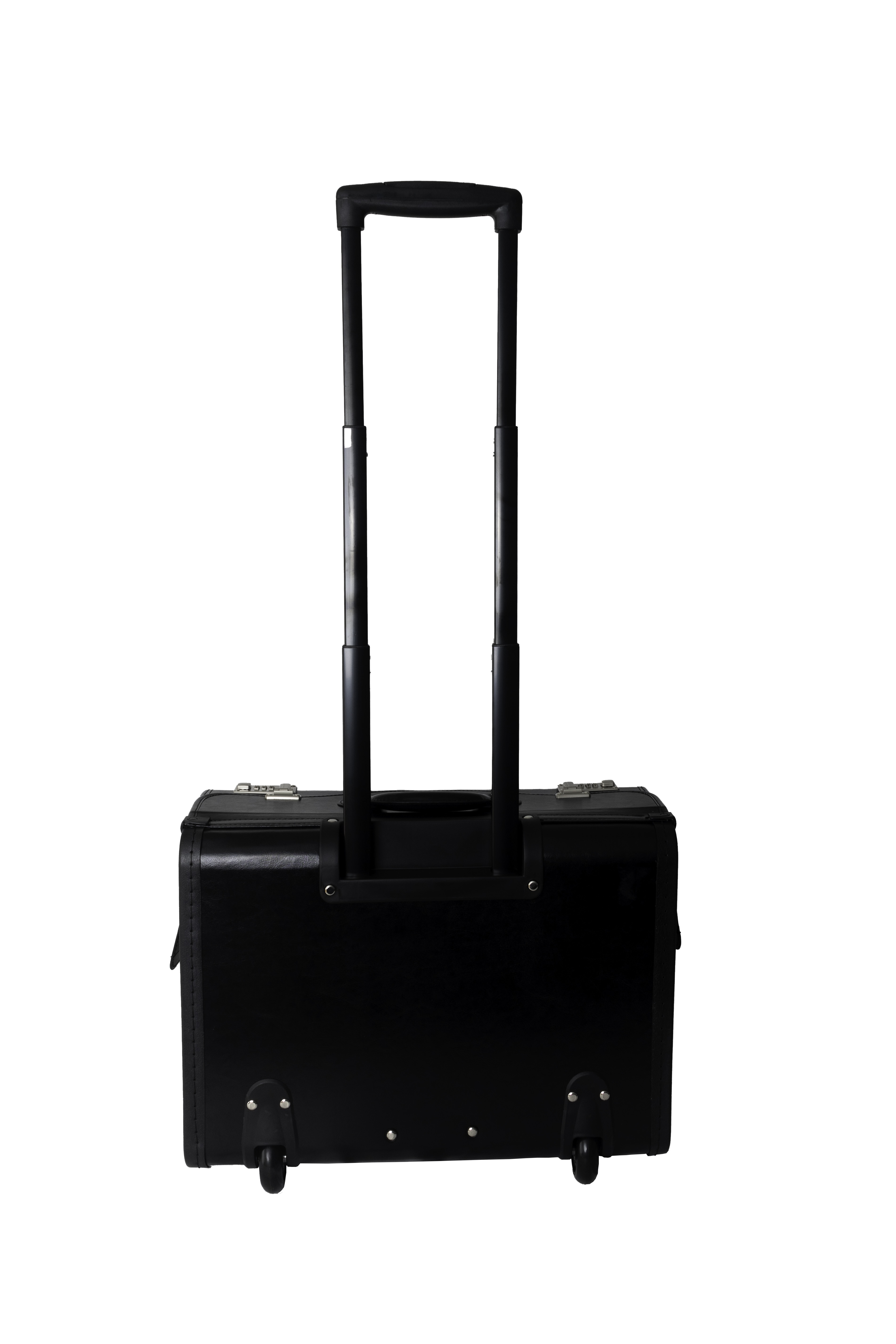 Gdv Genuine Leather Pilot Case On Wheels