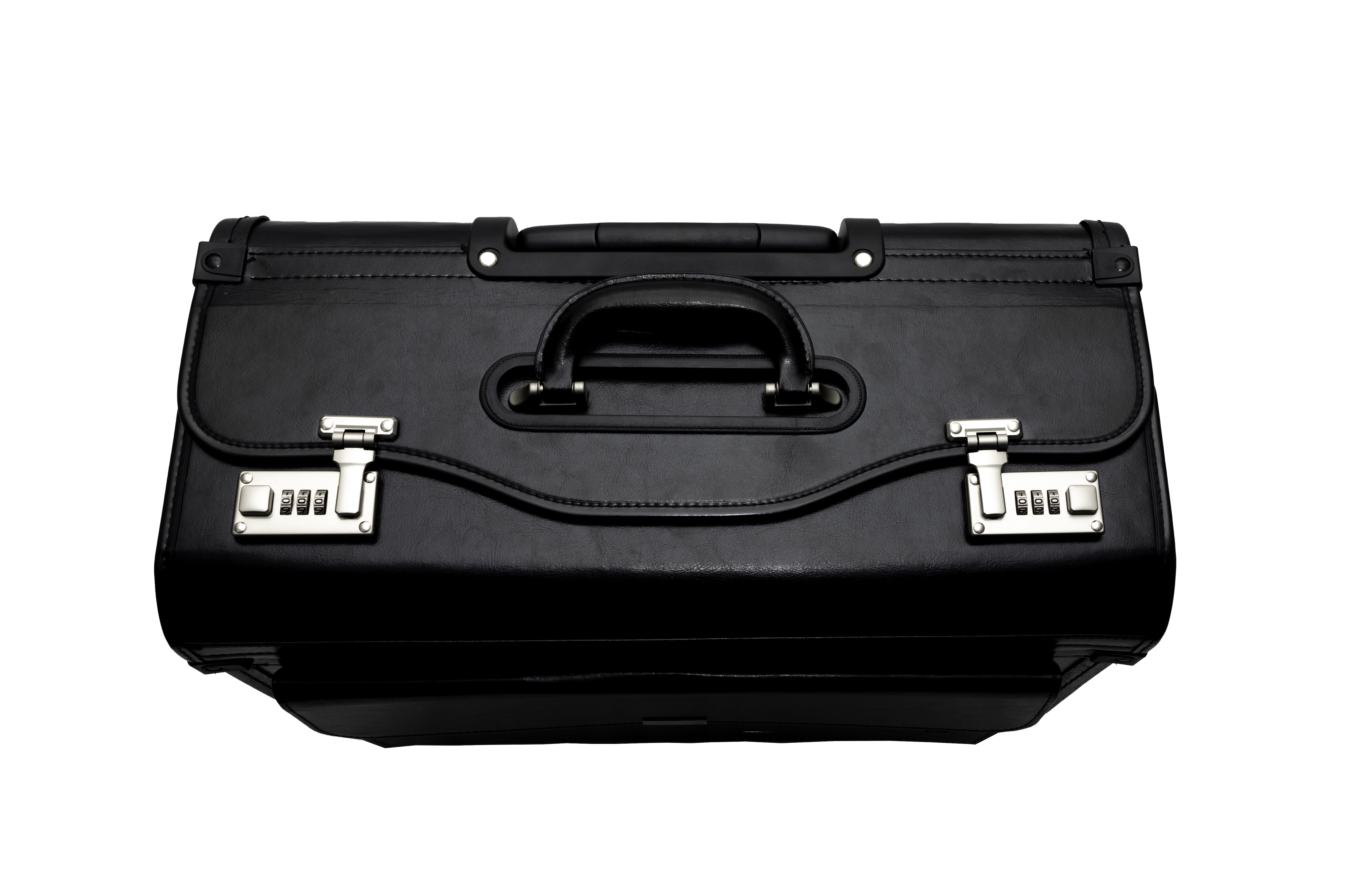 Gdv Genuine Leather Pilot Case On Wheels